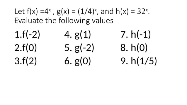 EXPONENTIAL FUNCTION lesson for grade 11lesson | PPT