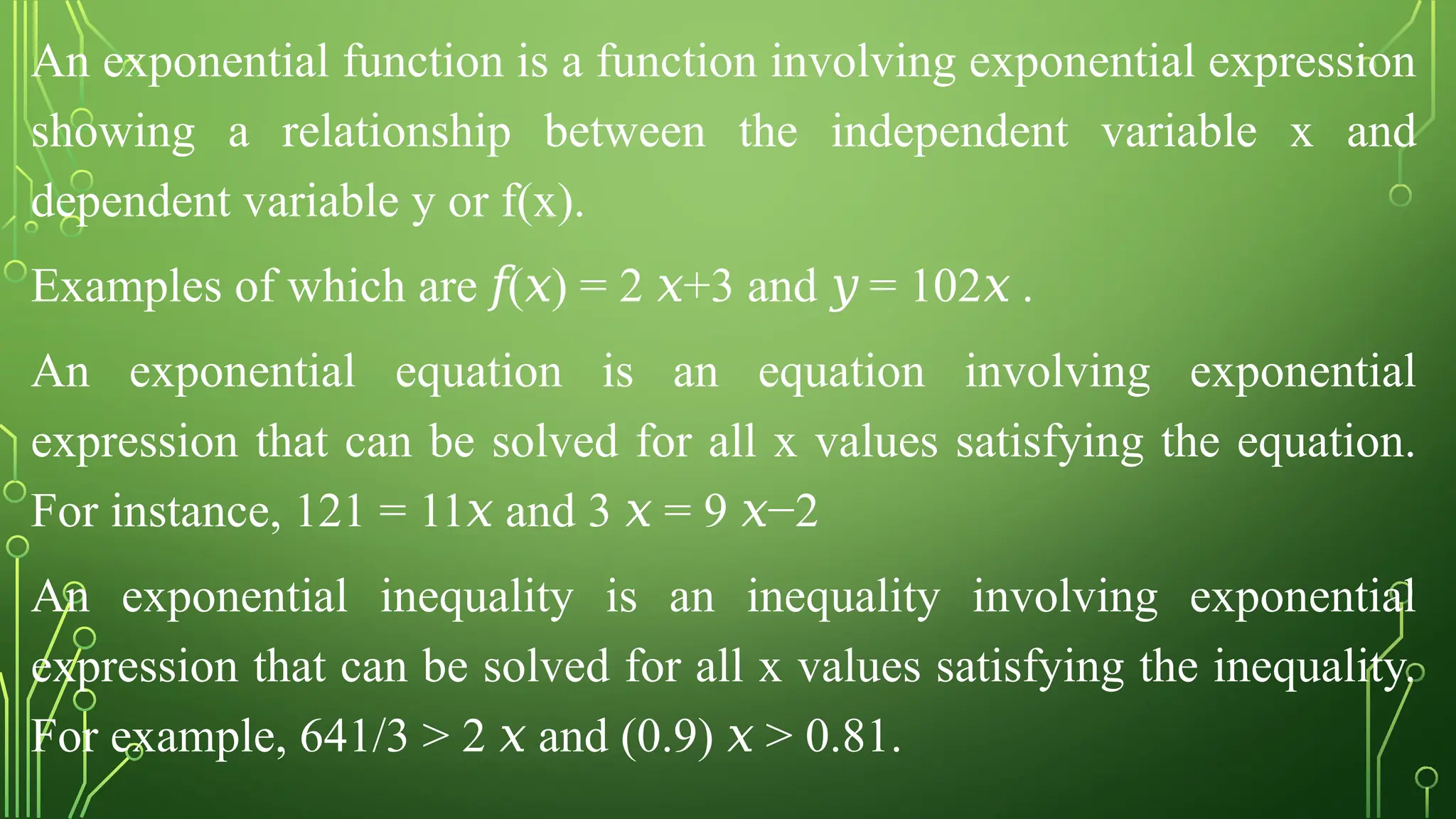 Exponential function, equation and inequality.pptx