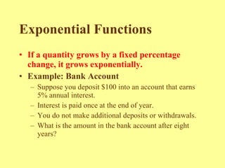 Exponential functions | PPT
