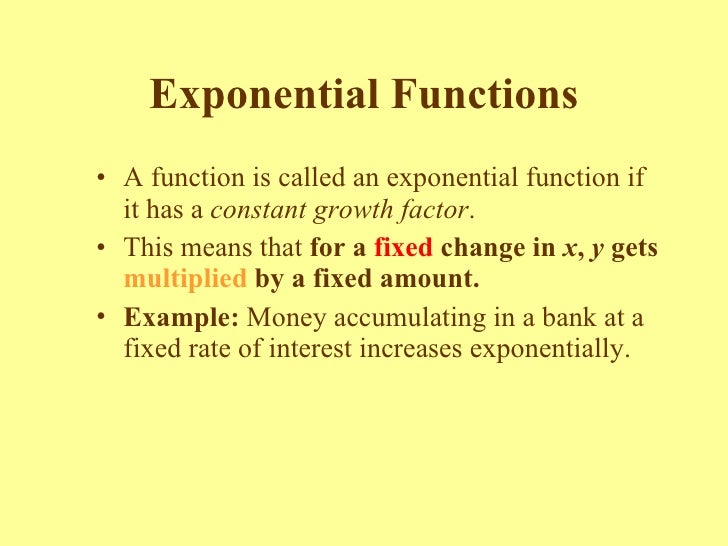 Exponential functions