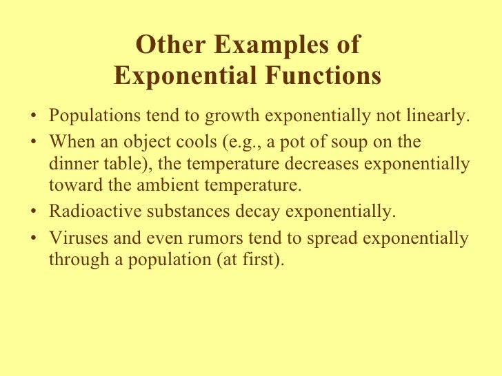 Exponential functions