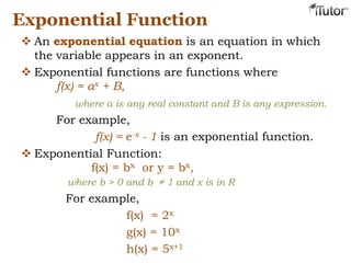 Exponential Function Examples