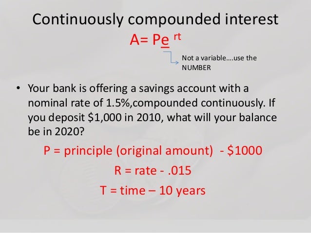 Exponential growth and interest