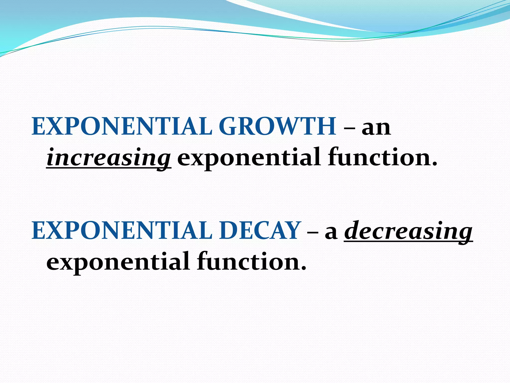 Exponential Growth And Decay | PPTX