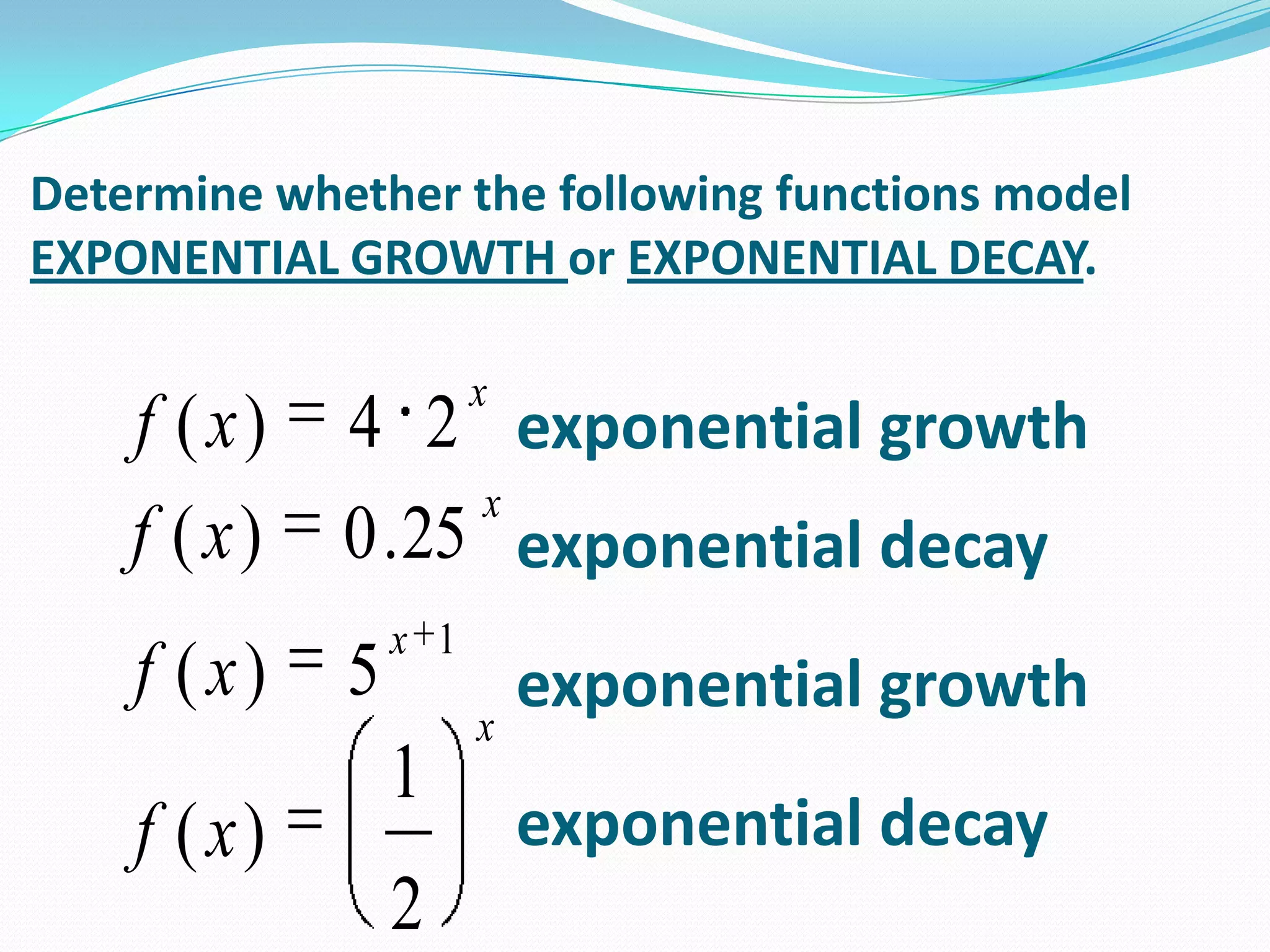 Exponential Growth And Decay | PPTX