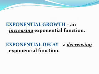 Exponential Growth And Decay | PPTX