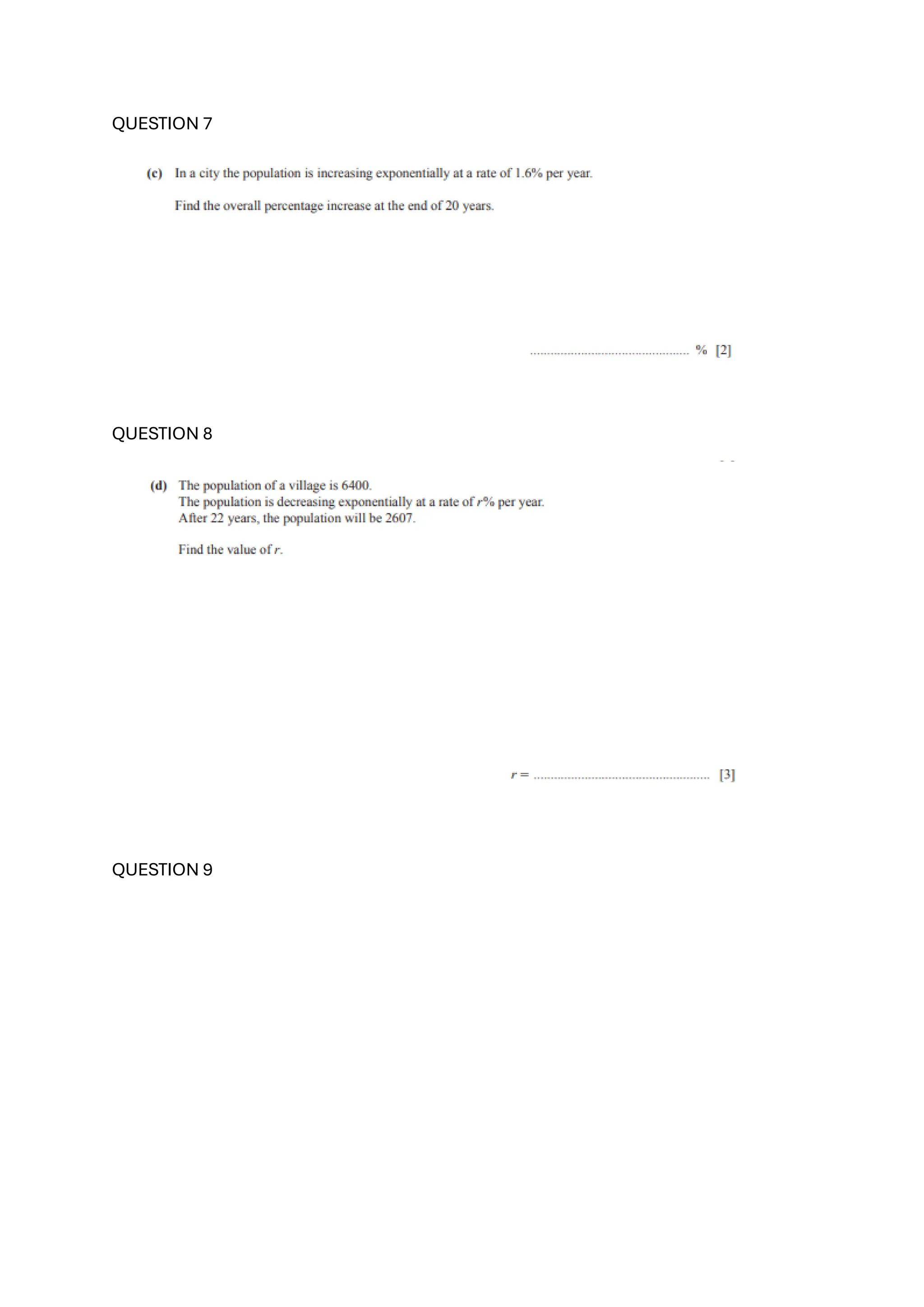 EXPONENTIAL GROWTH AND DECAY CLASS QUESTIONS | PDF