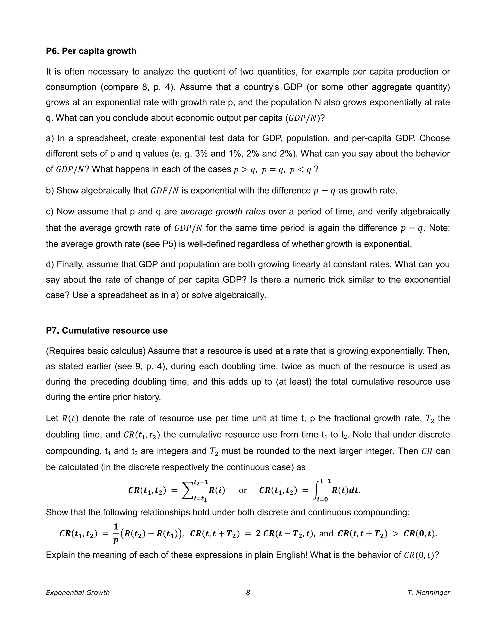 Exponential Growth, Doubling Time, and the Rule of 70 | PDF