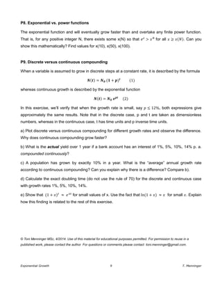 Exponential Growth, Doubling Time, and the Rule of 70 | PDF