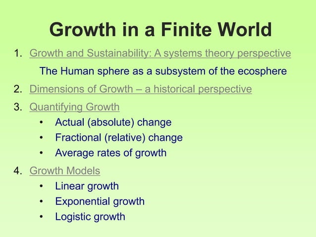 Growth in a Finite World - Sustainability and the Exponential Function ...