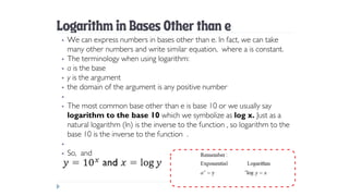 Comprehensive Guide to Exponentials and Logarithms in Mathematics | PDF