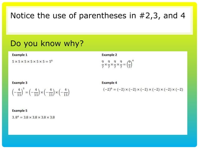 Exponential Notation Slides | PPTX