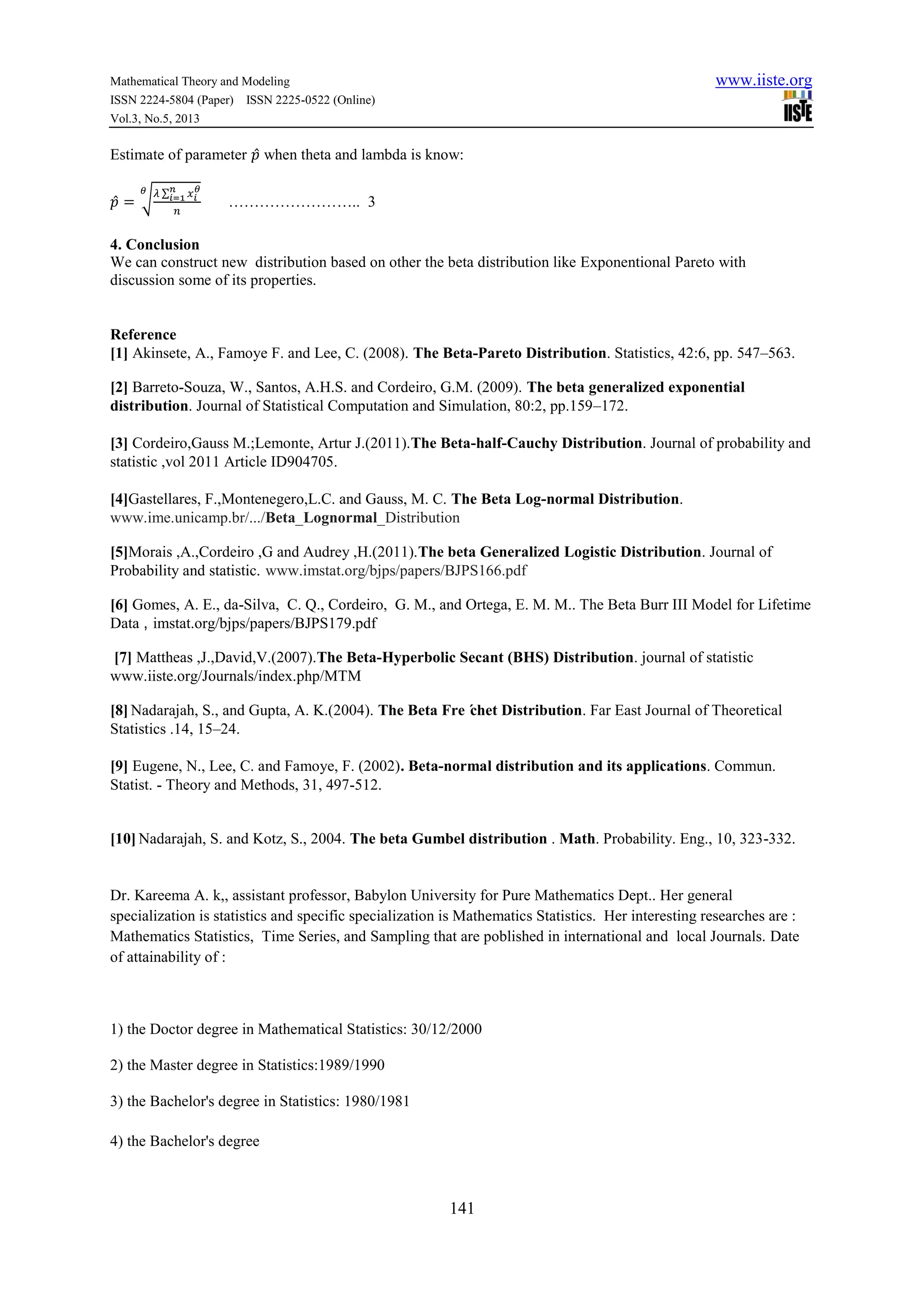 Exponential pareto distribution | PDF