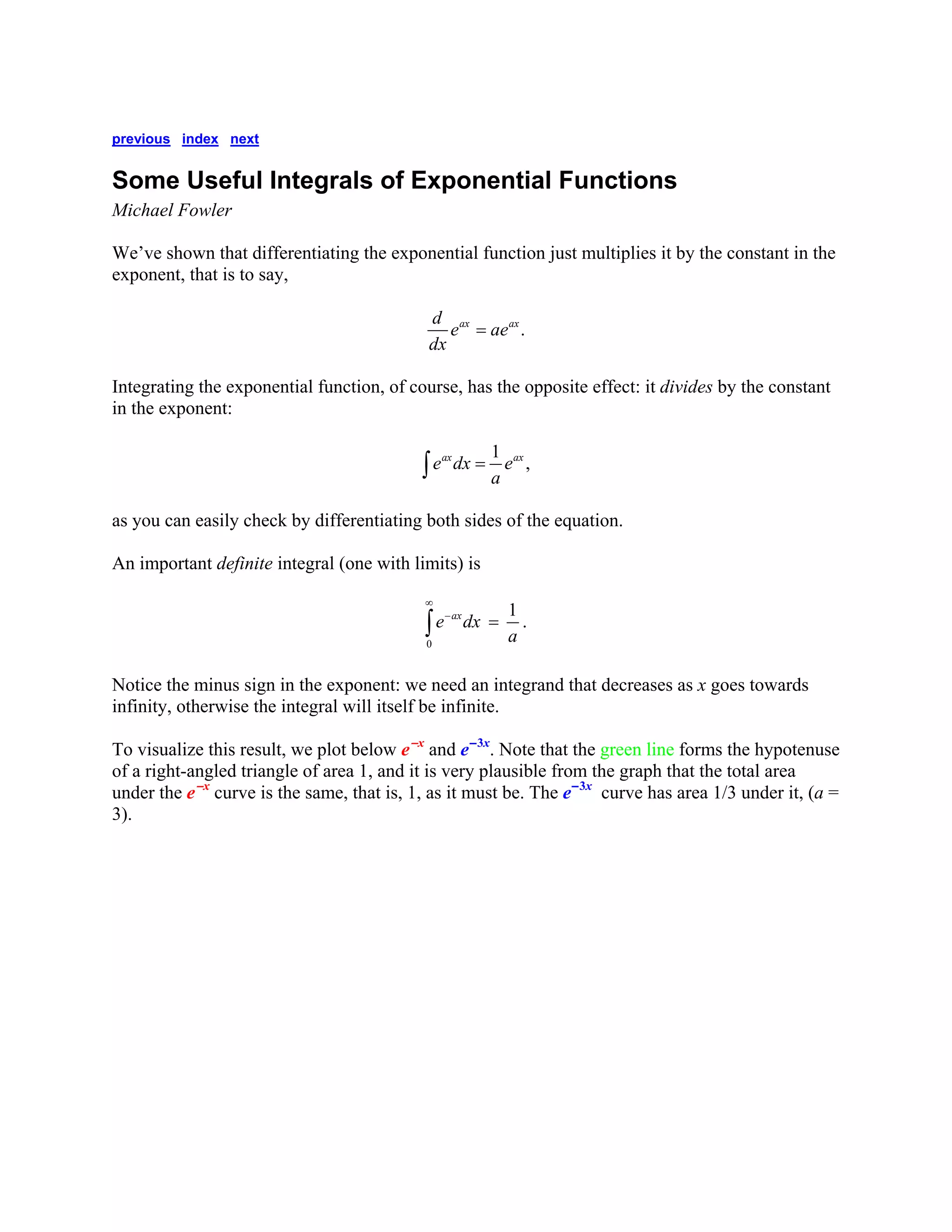 Exponentials integrals | PDF
