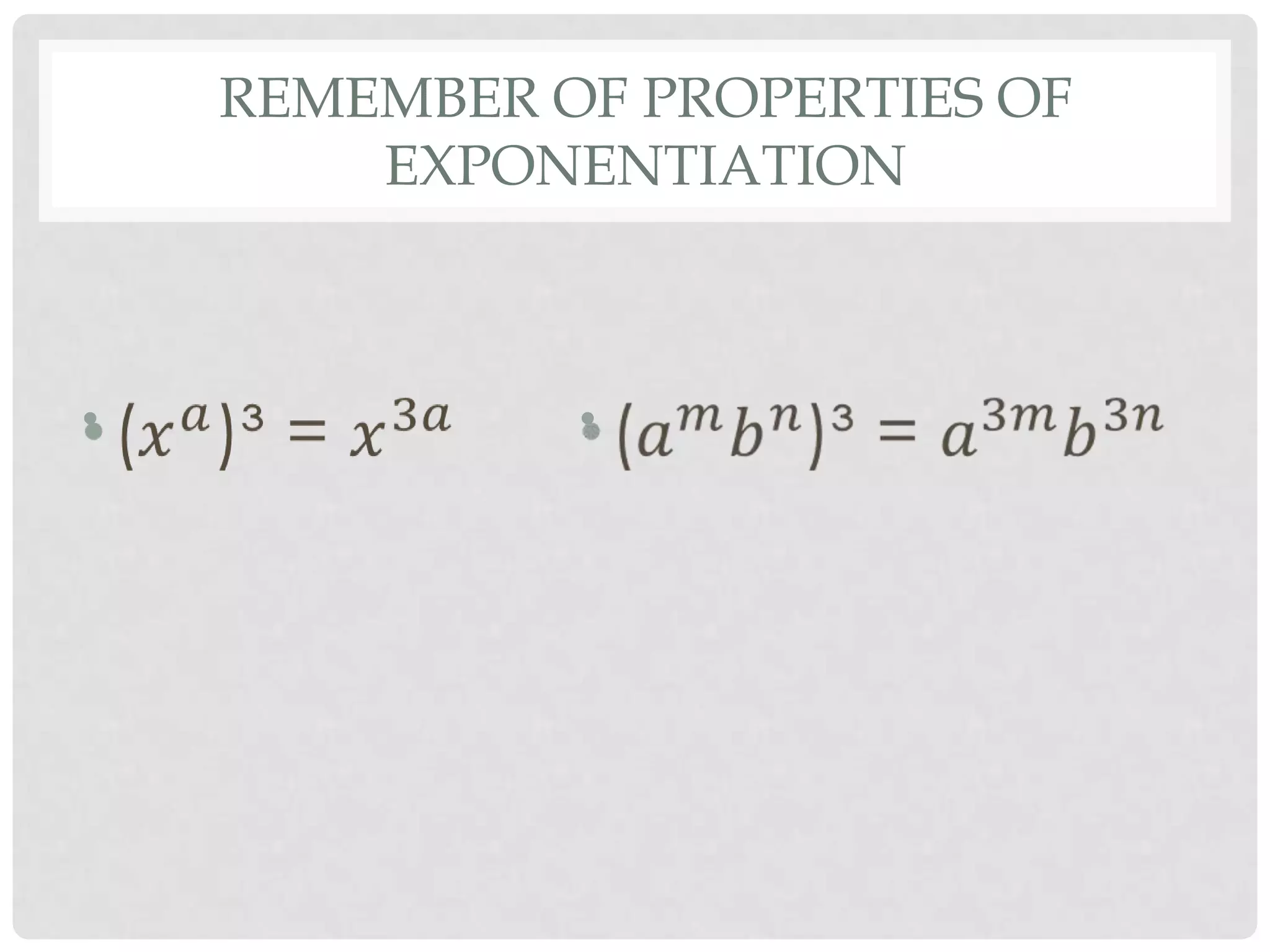 Exponentiation of algebraic expressions | PPT Exponentiation of algebraic expressions | PPT