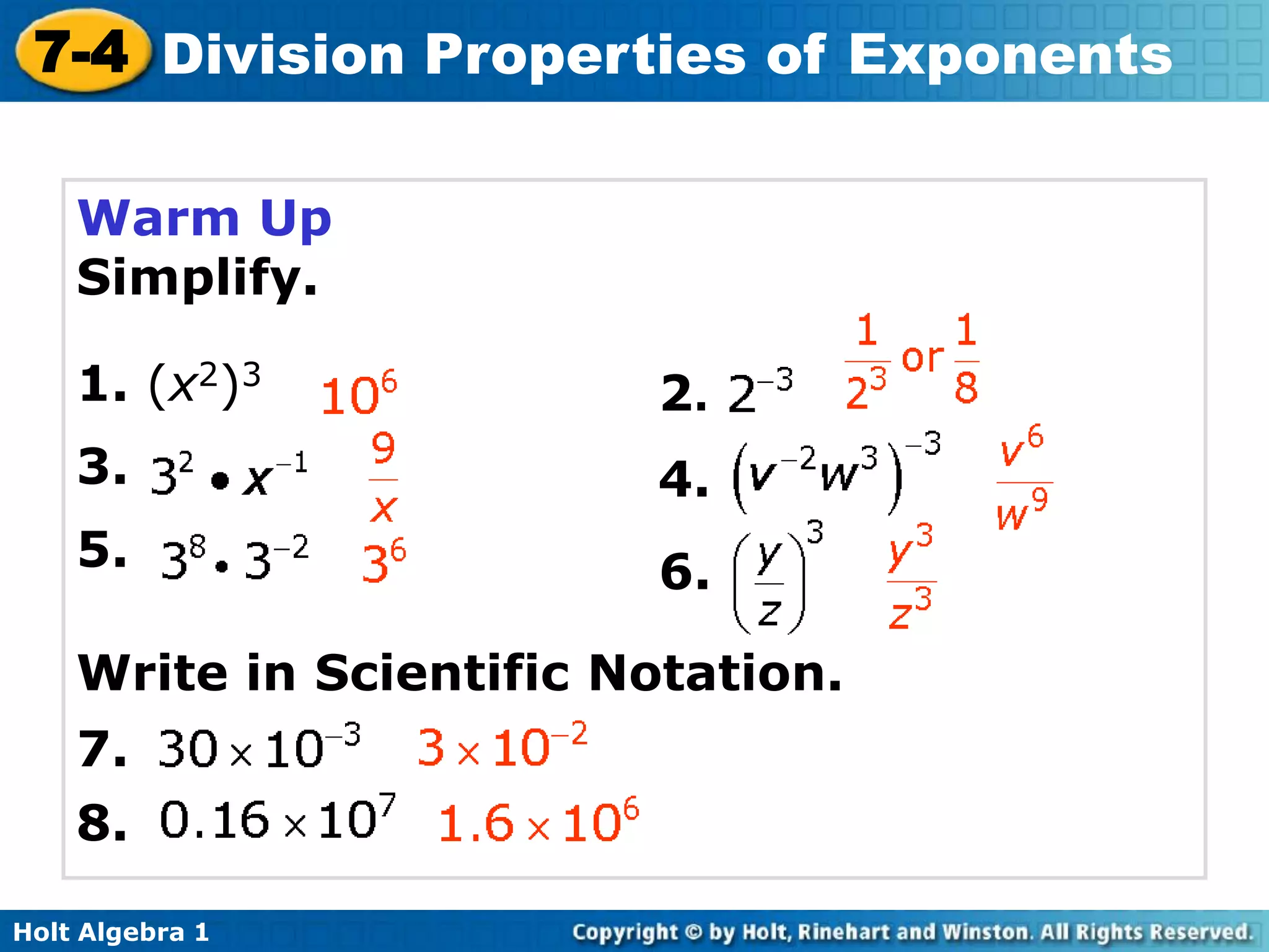Exponent laws | PPT