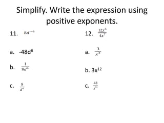 Exponent progress check | PPTX