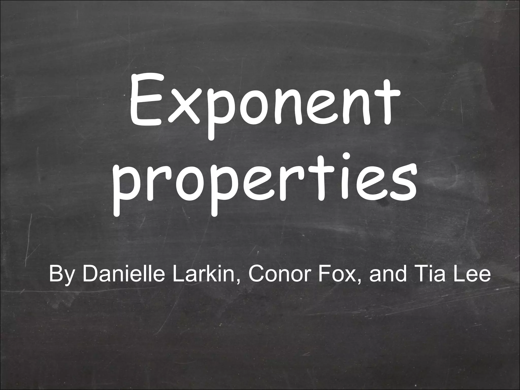 Exponent properties | PPT | Physics | Science