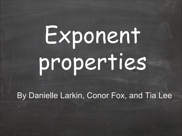 Exponent properties | PPT | Physics | Science