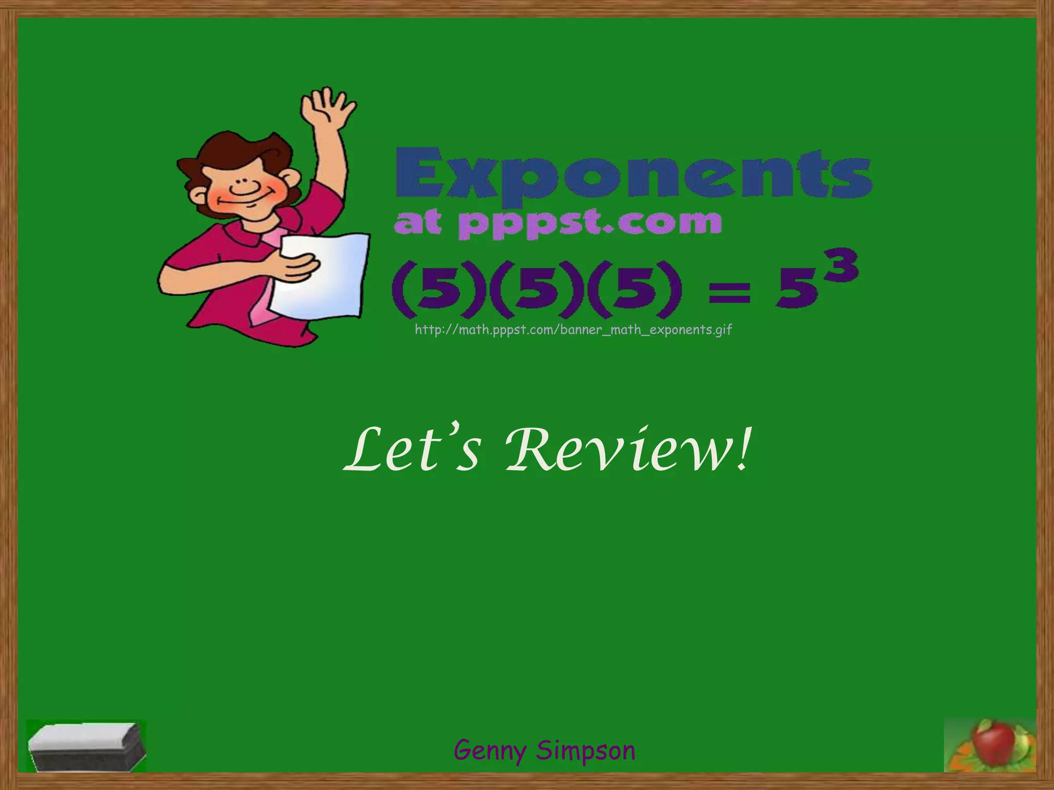 Exponent rules | PPTX