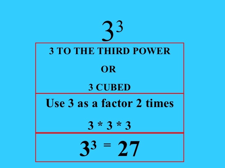 Exponents Exponents