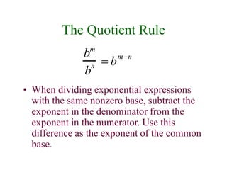 Quotient Rule Exponents