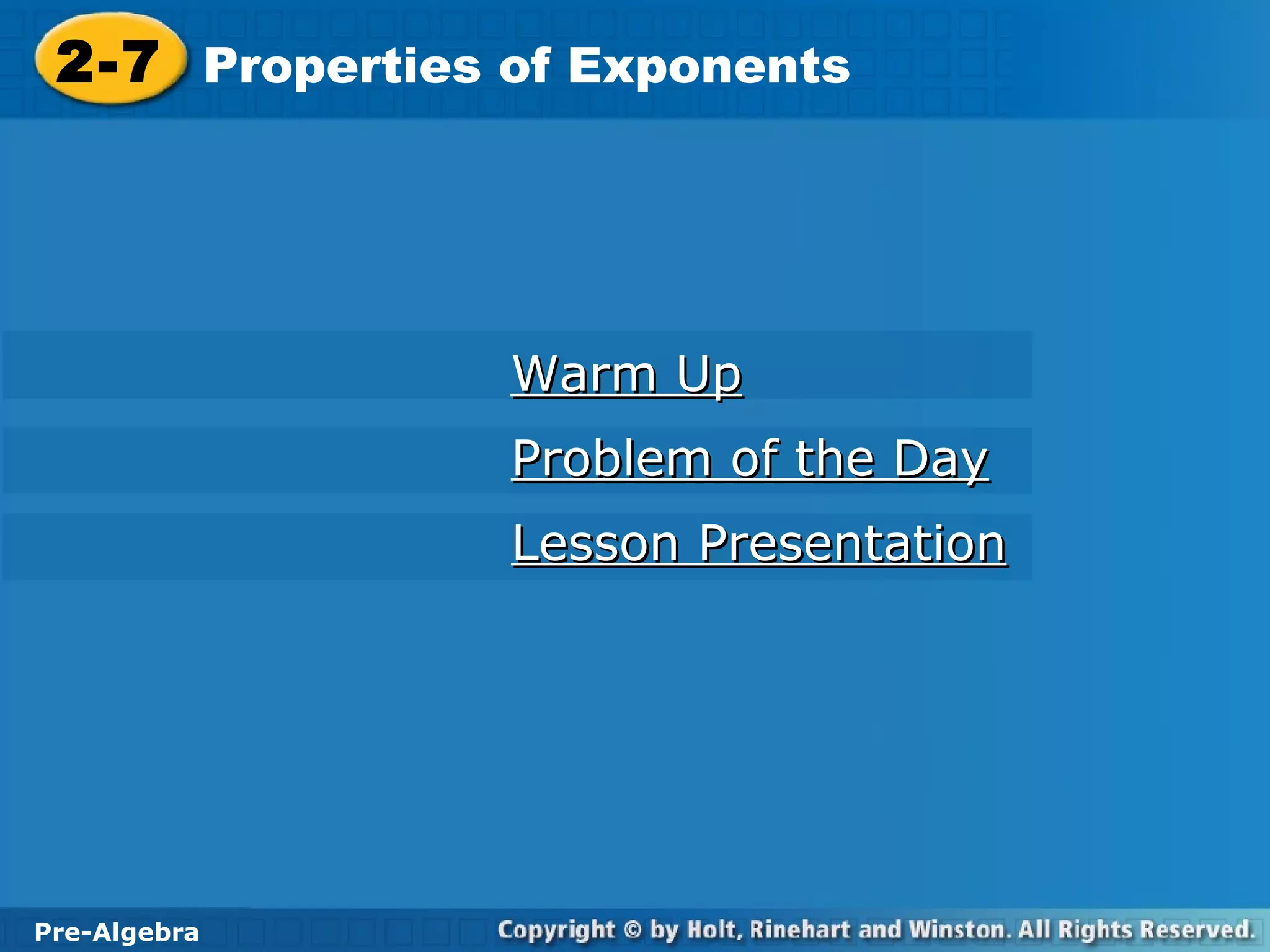 Laws of Exponents | PPT