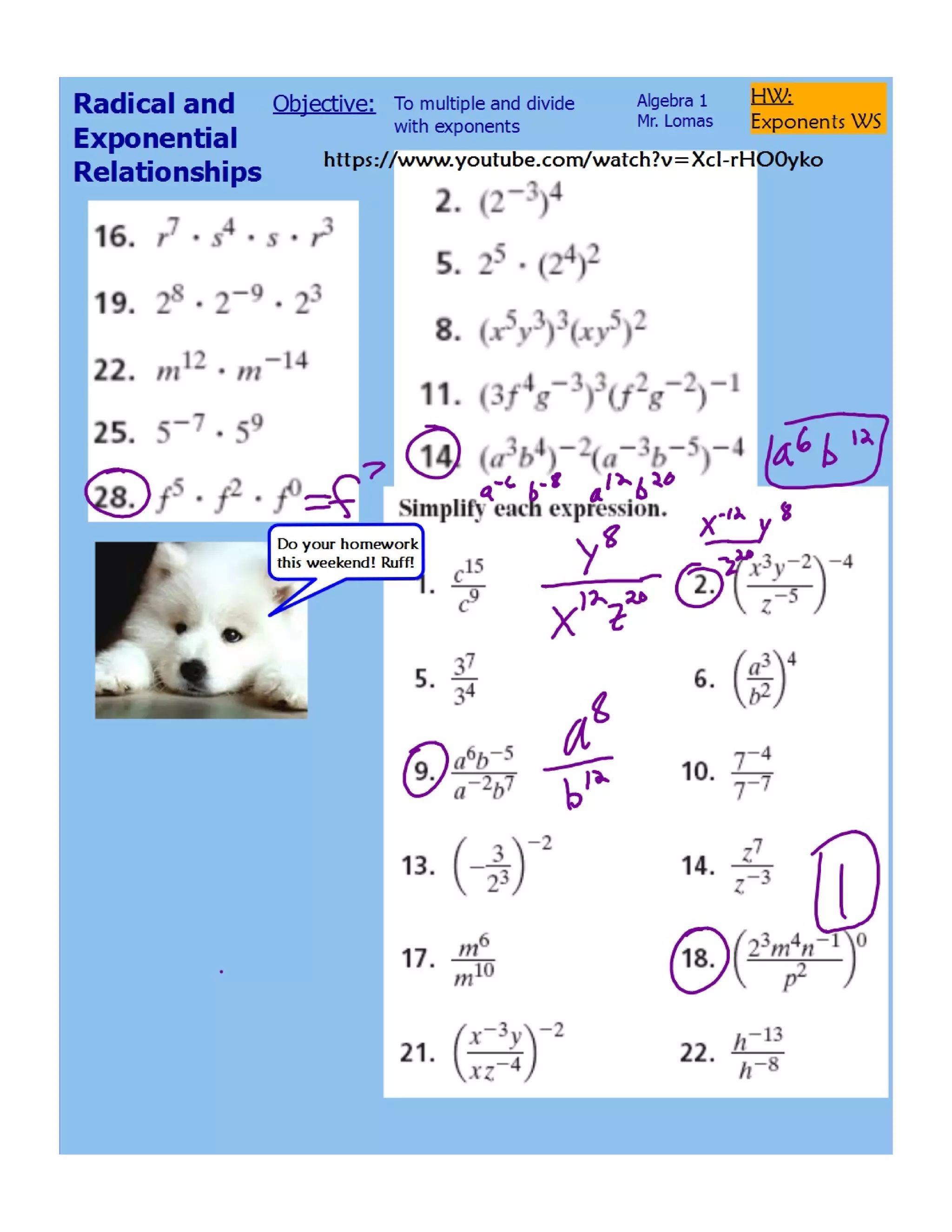 Exponents multiplying dividing power | PDF