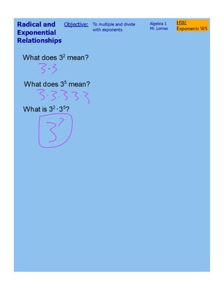 Exponents multiplying dividing power | PDF