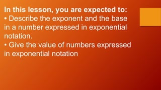 Exponents and Exponential Notation.pptx | Physics | Science