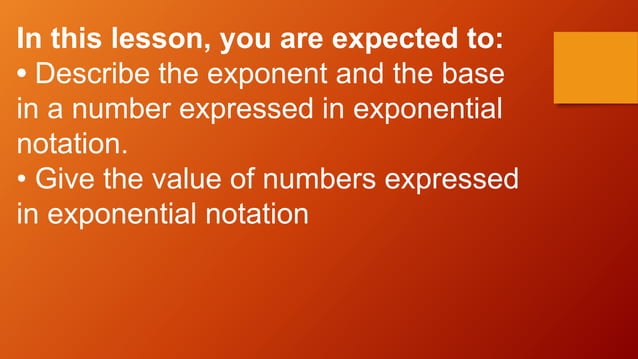 Exponents and Exponential Notation.pptx | Physics | Science