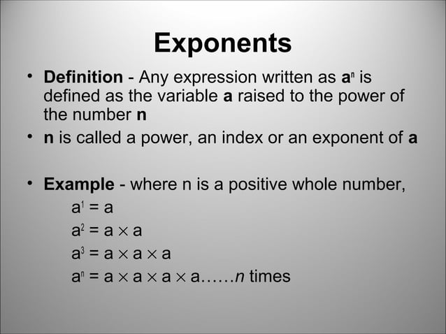 Exponents and logarithms | PPT