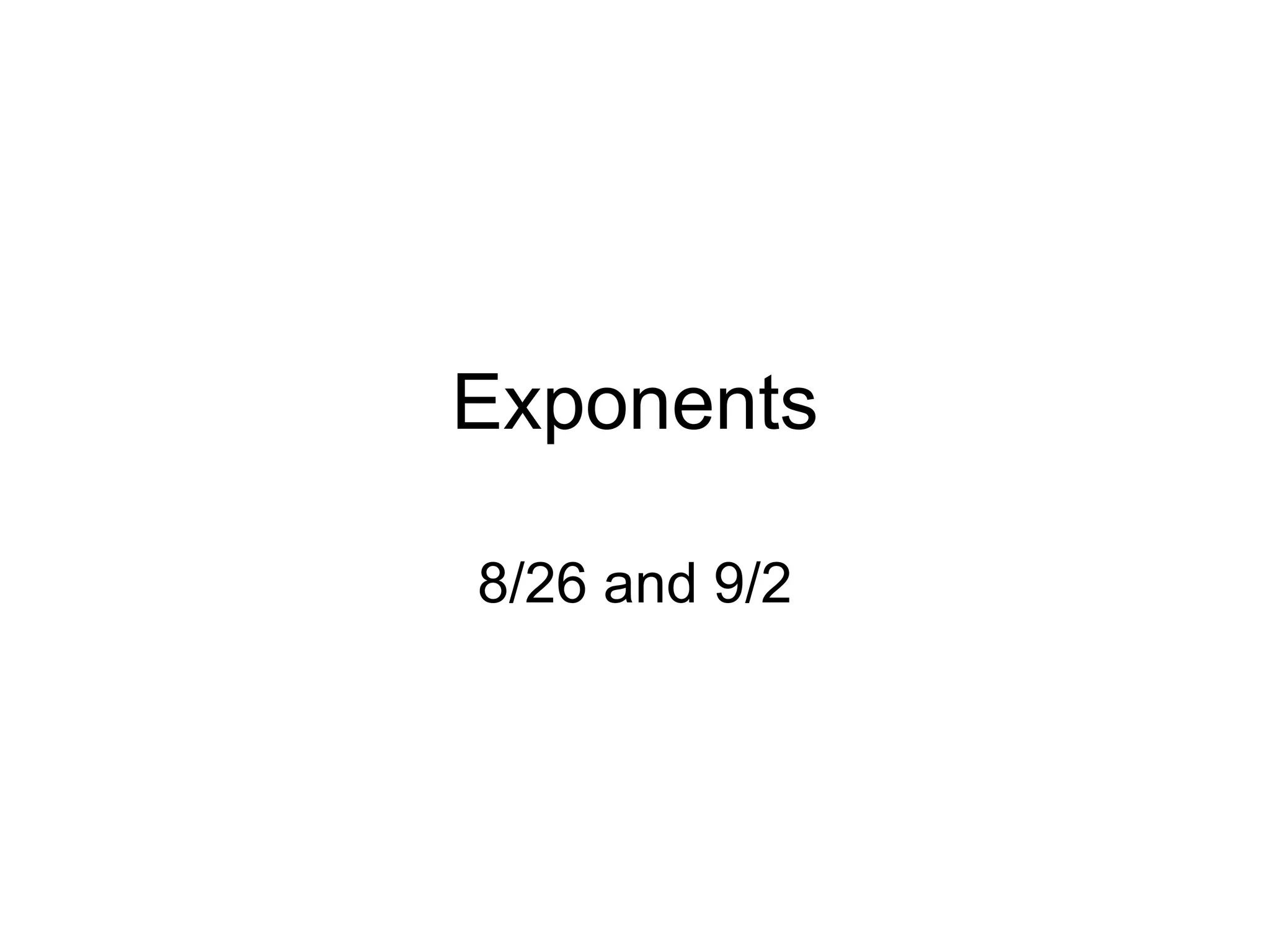 Exponents And Order Of Operations | PPT | Science