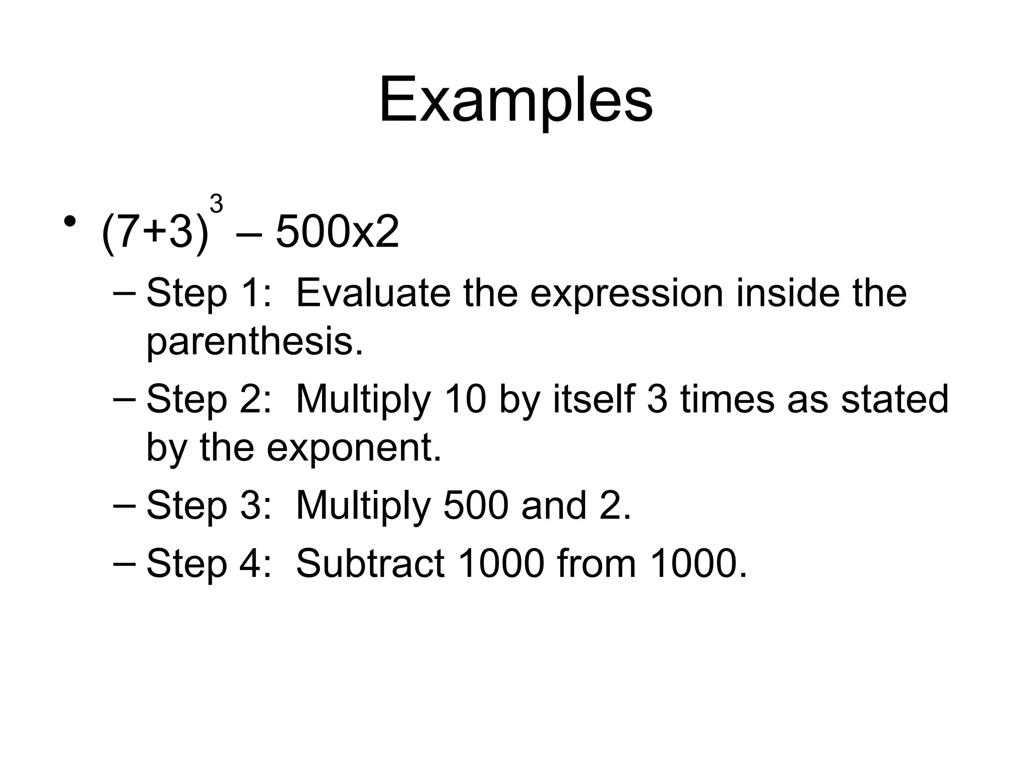 Exponents And Order Of Operations | PPT | Science