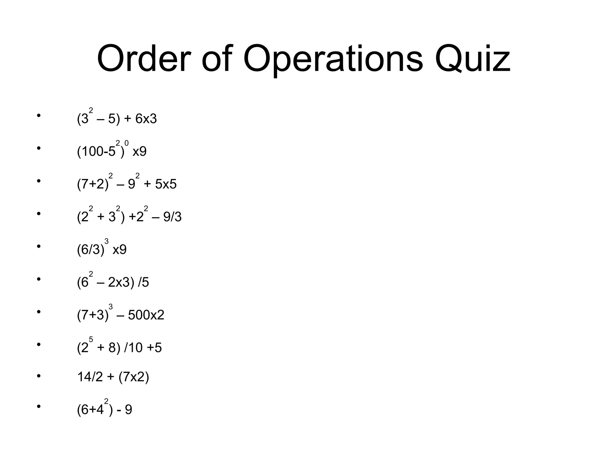 Exponents And Order Of Operations | PPT | Science