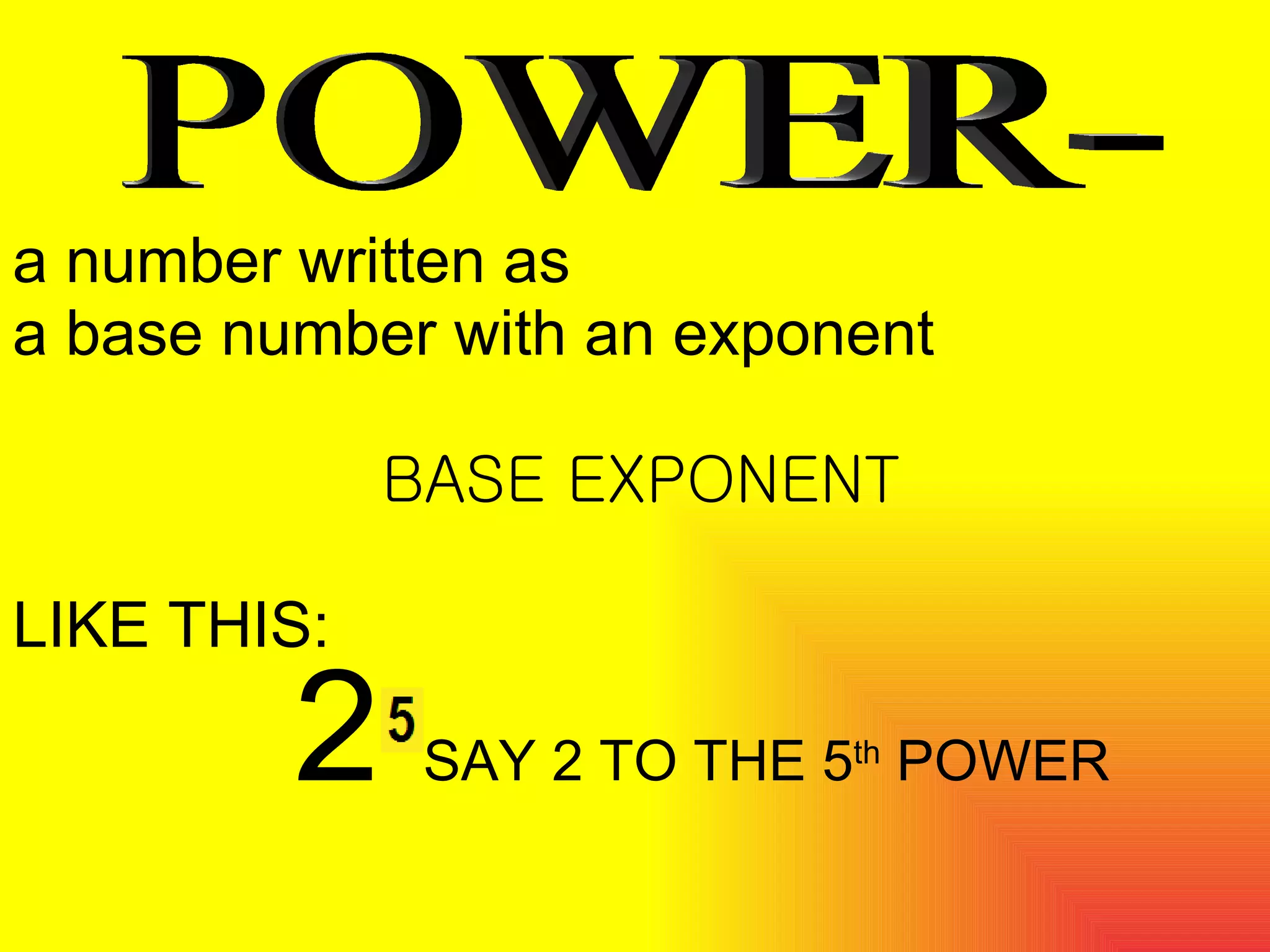 Exponents and power | PPT