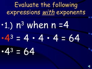 Exponents and powers | PPT