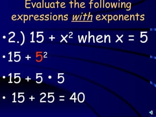 Exponents and powers | PPT