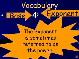 Exponents and powers | PPT