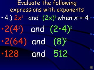 Exponents and powers | PPT