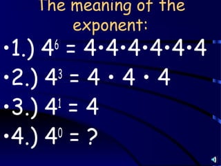 Exponents and powers | PPT