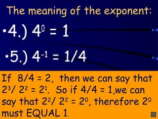 Exponents and powers | PPT