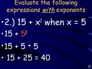 Exponents and powers | PPT