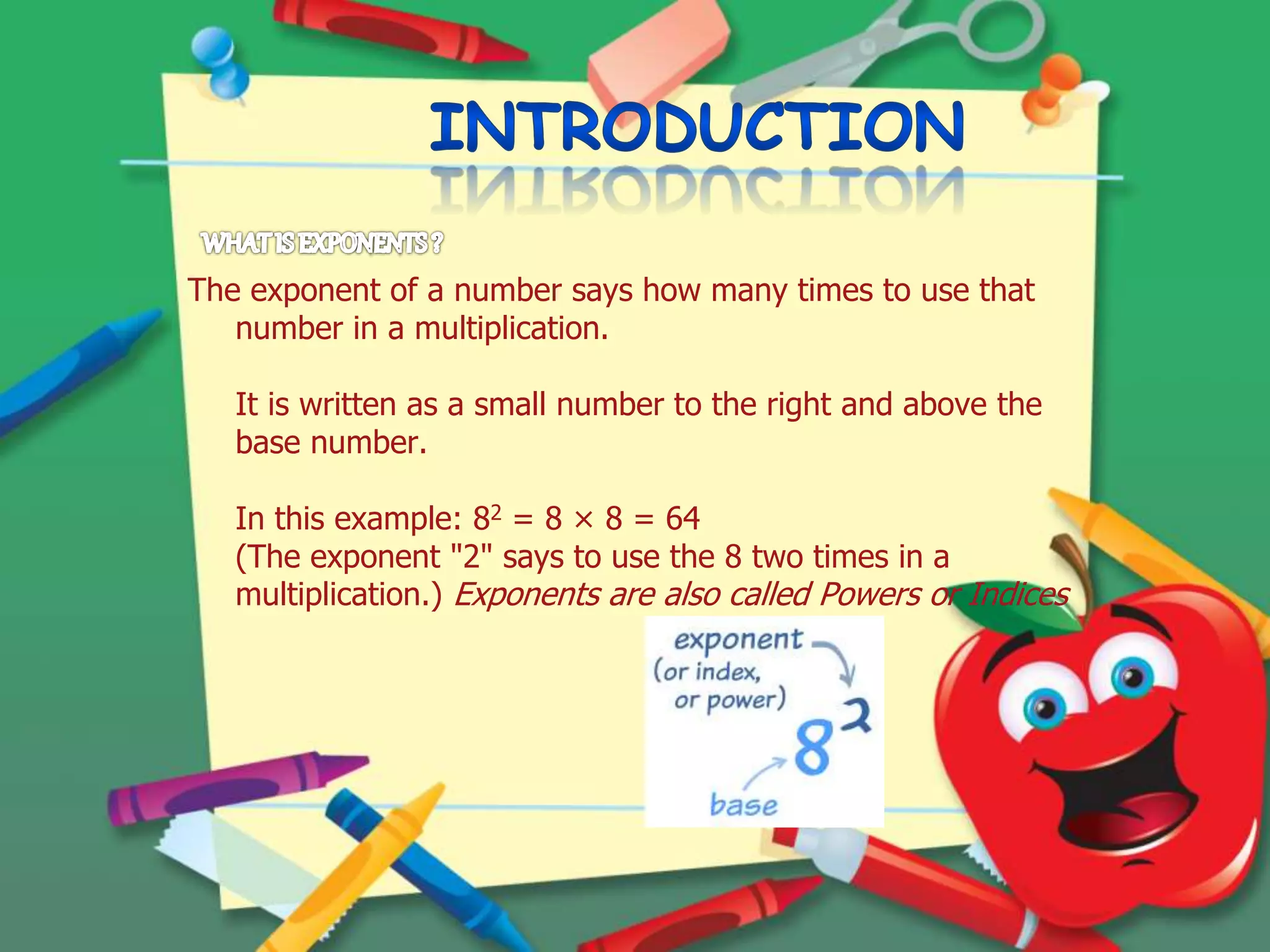 Exponents and powers nikita class 8 | PPTX