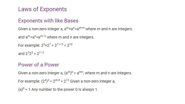 CBSE Class 8_Exponents and powers+part1 | PPTX | Physics | Science