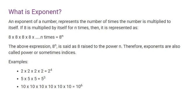 CBSE Class 8_Exponents and powers+part1 | PPTX | Physics | Science