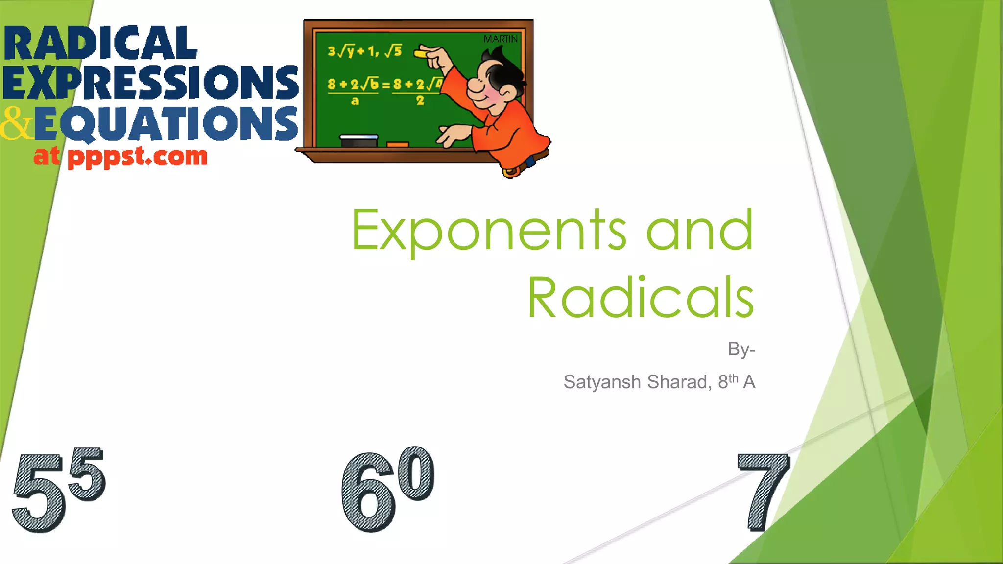 Exponents and Radicals (Class 8th) | PPTX
