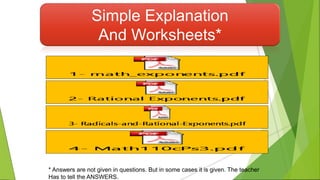 Exponents and Radicals (Class 8th) | PPTX