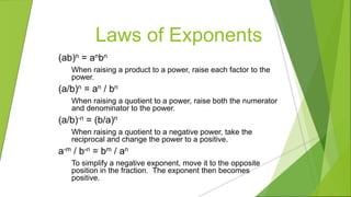 Exponents and Radicals (Class 8th) | PPTX