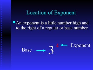 Exponents Intro with Practice math subject .ppt | Physics | Science